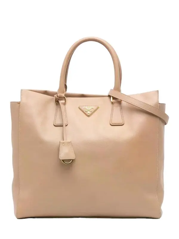 Prada Saffiano Lux Satchel - Brown