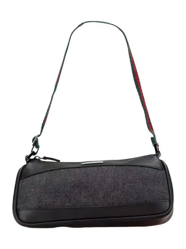 Gucci Denim Web Shoulder Bag - Black