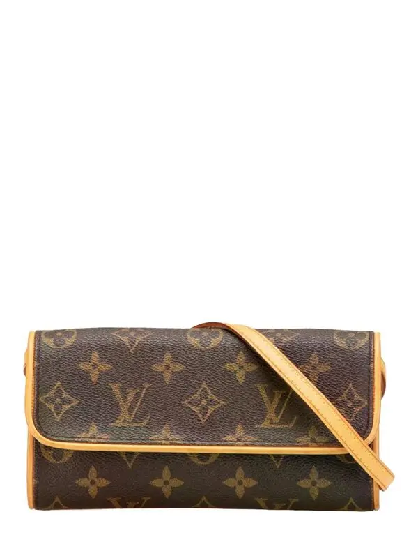 LOUIS VUITTON Monogram Pochette Twin Pm Crossbody Bag - Brown