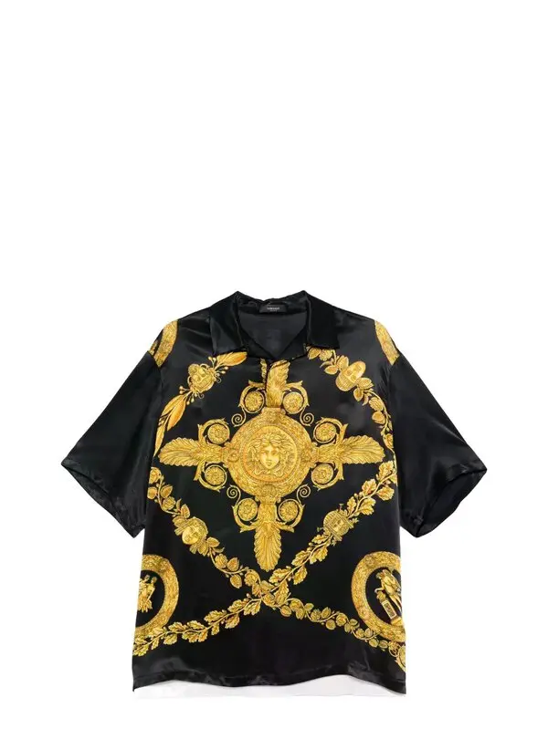 Versace Baroque-pattern Maschera Shirt - Black