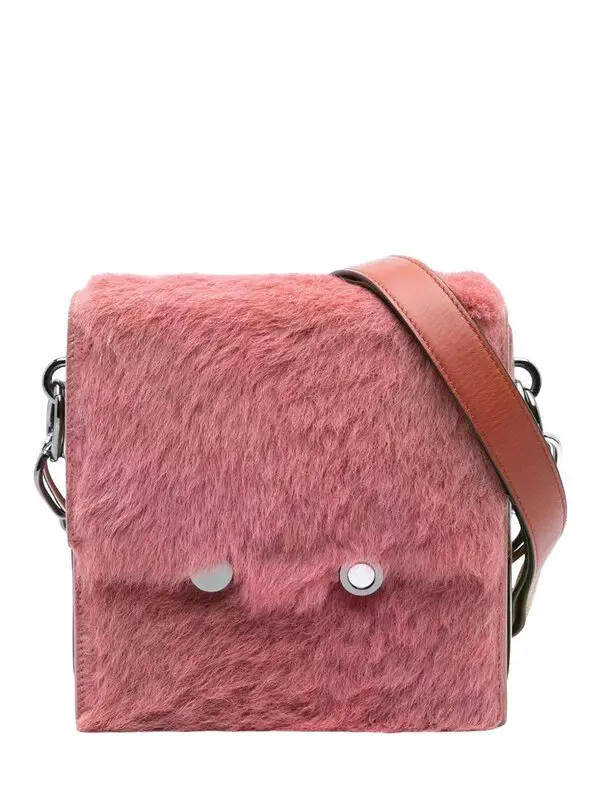 Marni Shearling Chain Crossbody Bag - Pink