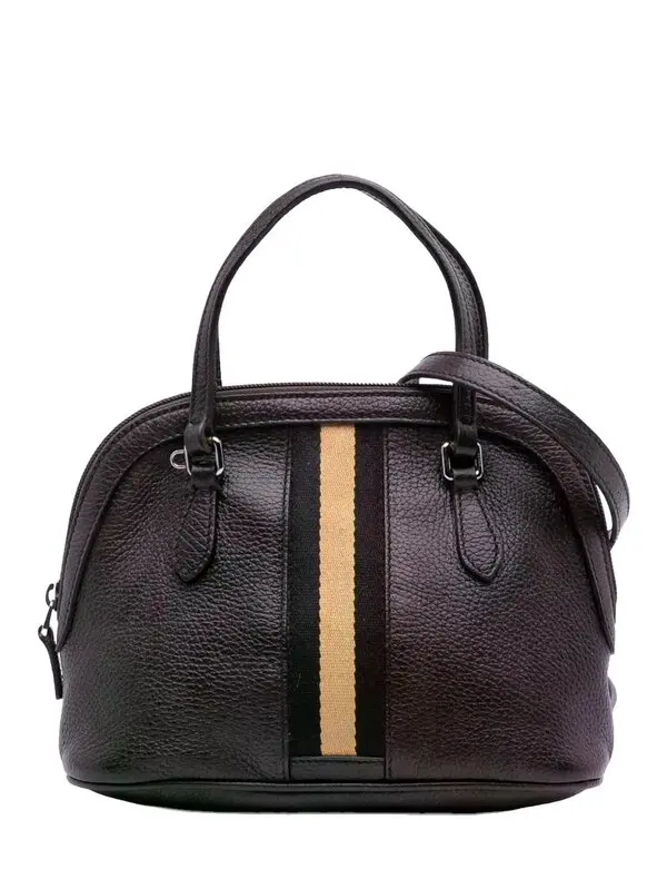 Gucci Mini Leather Web Dome Satchel - Brown