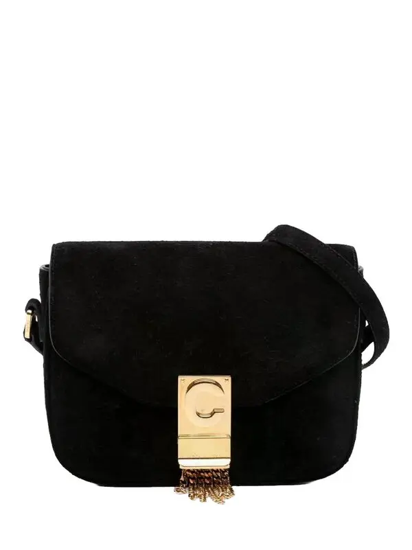 Celine Small Suede Pampille C Bag - Black