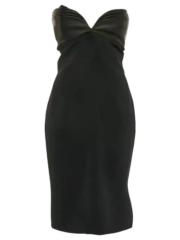 Brandon Maxwell Paneled Midi Dress - Black