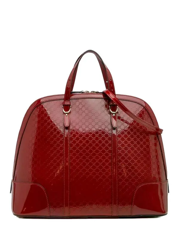 Gucci Large Microissima Patent Dome Top Handle Bag - Red