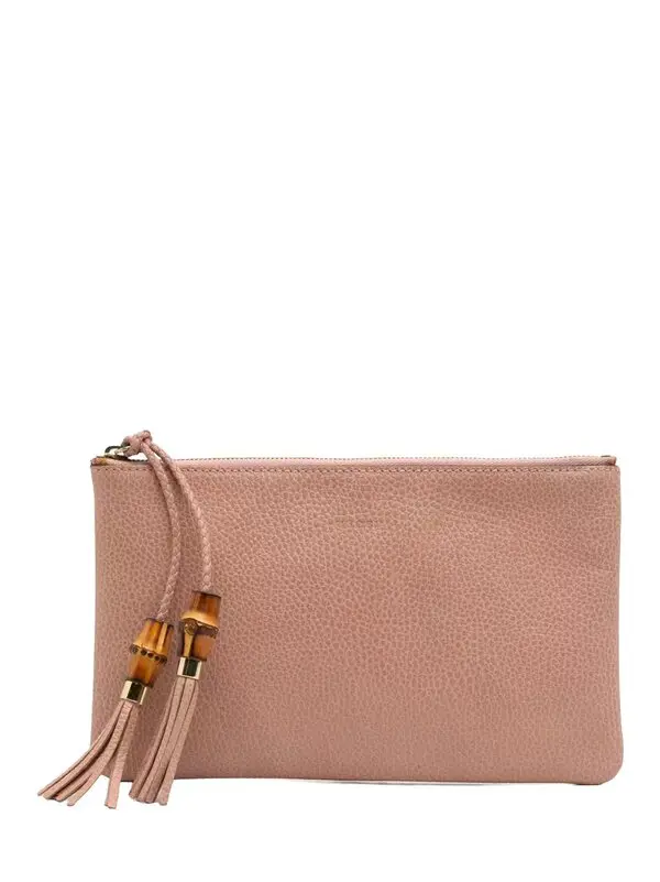 Gucci Calfskin Bamboo Clutch Bag - Pink