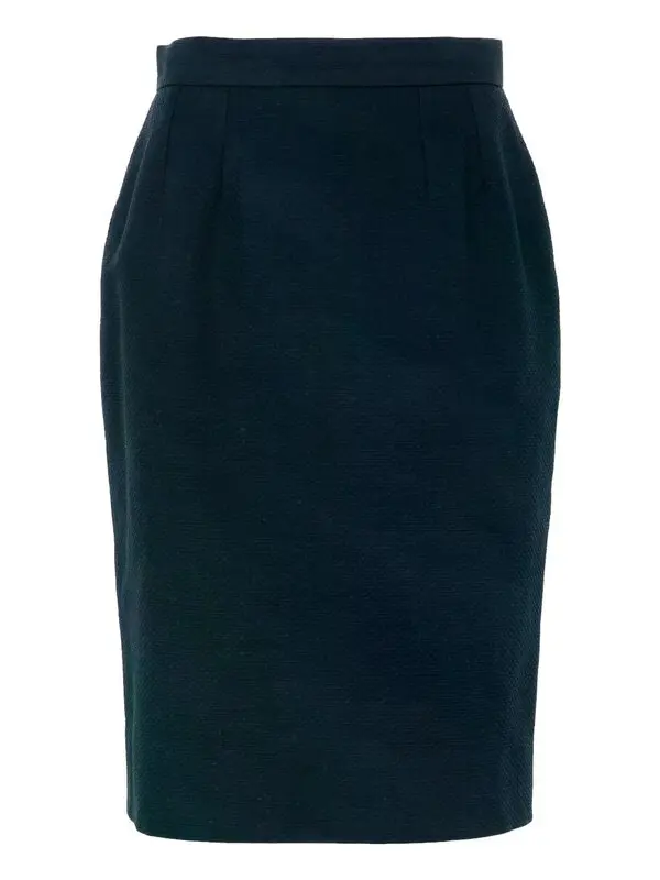 Givenchy 1990s Textured-finish Midi Skirt - Blue