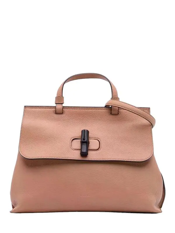 Gucci Leather Bamboo Daily Satchel - Brown