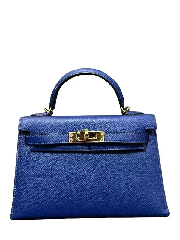 Hermès Mini Kelly Sellier 20 Epsom Leather Tote Bag - Blue