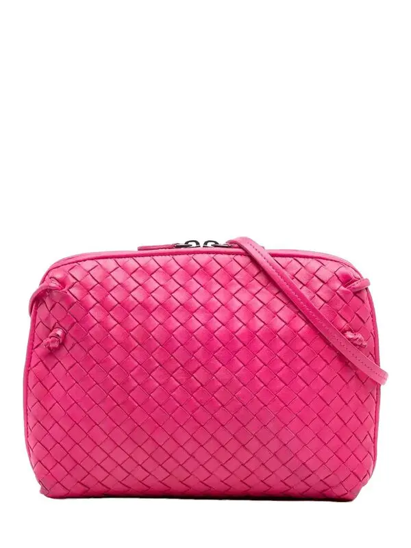 Bottega Veneta Nappa Intrecciato Nodini Crossbody Bag - Pink