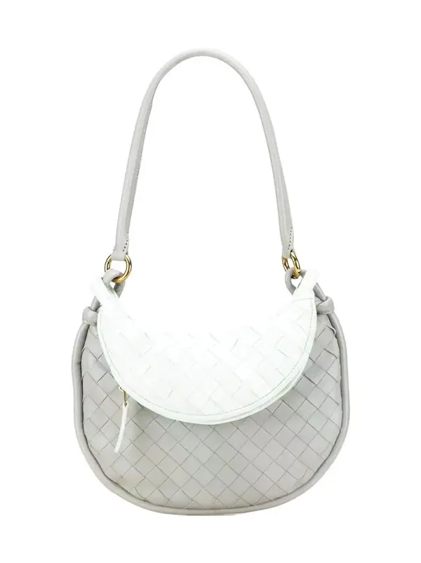 Bottega Veneta Small Bicolor Lambskin Intrecciato Gemelli Hobo Bag - Grey