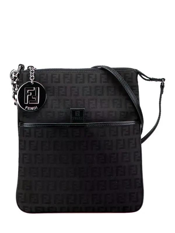 Fendi Zucchino Canvas Crossbody Bag - Black
