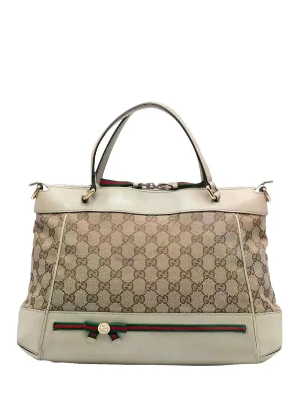 Gucci Gg Canvas Web Mayfair Satchel - Brown