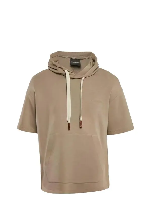 Emporio Armani Short-sleeved Hoodie - Brown