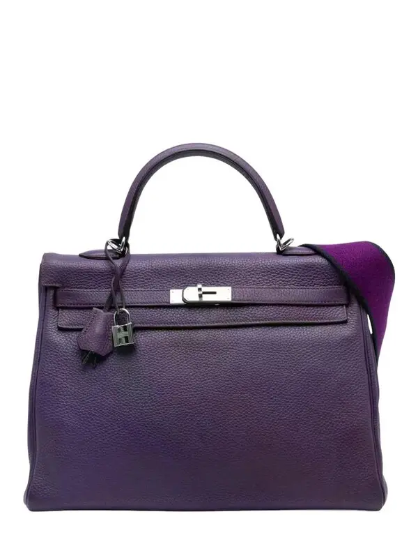 Hermès Togo Kelly Ii Retourne 35 Satchel - Purple