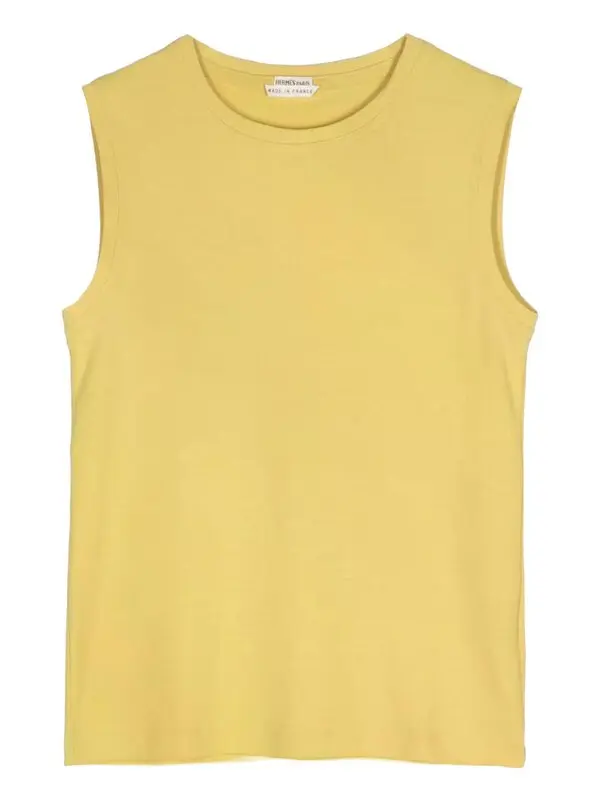 Hermès 1990-2000s Knitted Cotton Tank Top - Yellow