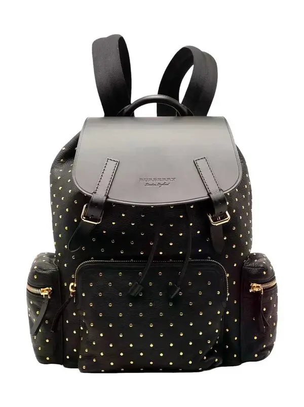 Burberry Leather Studded Rucksack Backpack - Black
