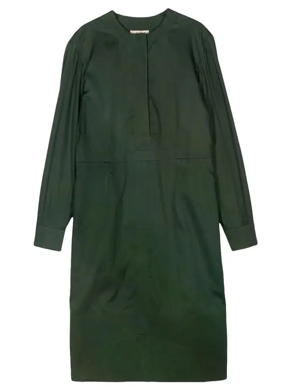 Celine 2010s Cotton Shirt Dress - Green