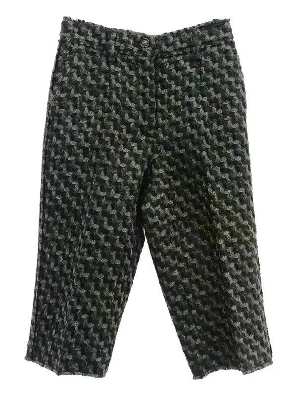 Dolce & Gabbana Cropped Wool Trousers - Black