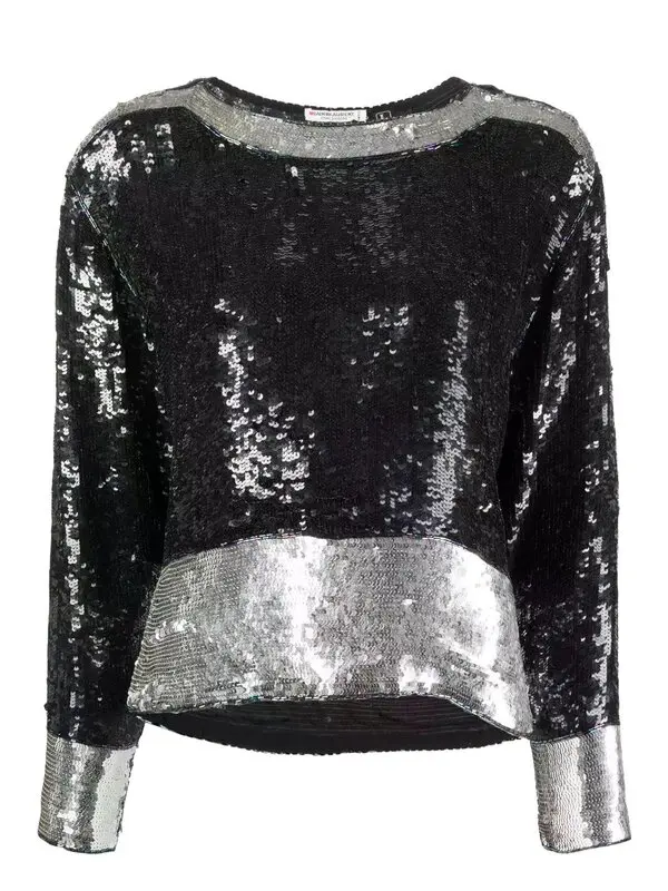 Saint Laurent 1970s Sequin-embellished Top - Black