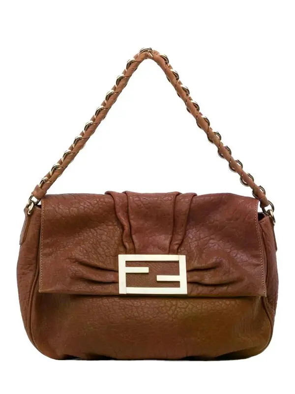 Fendi Mia Flap Shoulder Bag - Brown