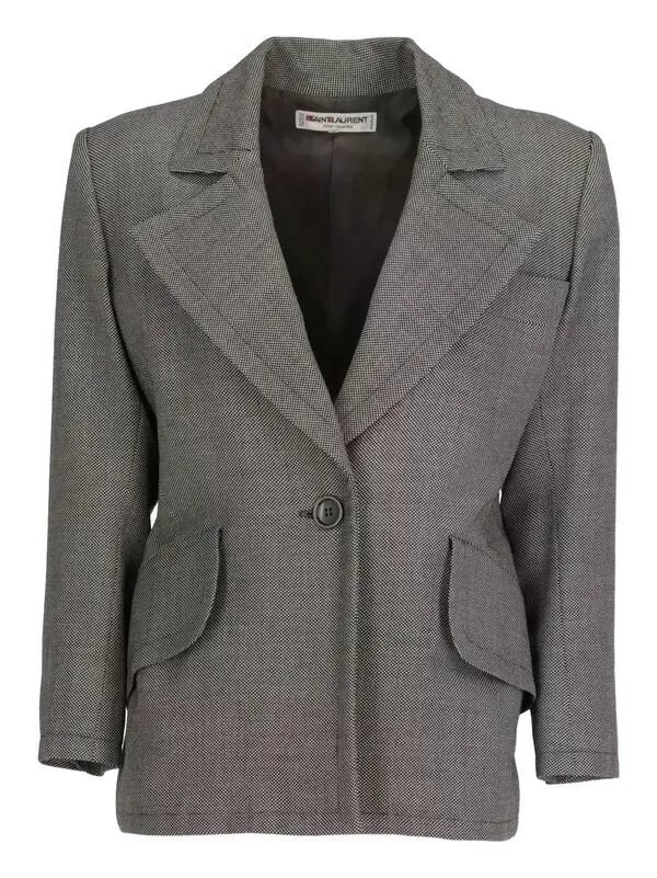 Saint Laurent Pre-owned 1980 Single-breasted Wool Blazer - Grey