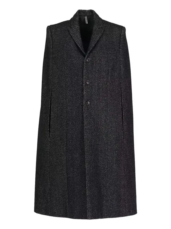 Dior 2010s Herringbone Cape - Black
