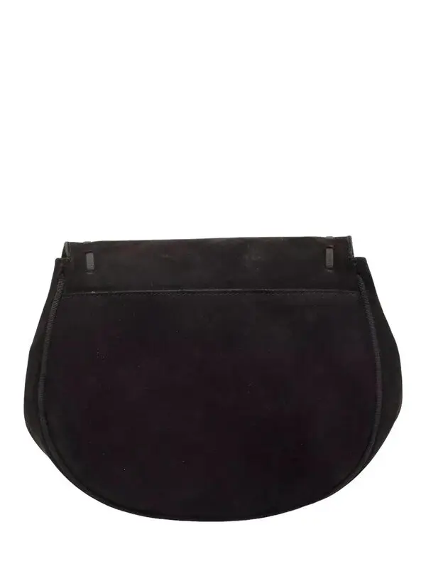 FERRAGAMO Suede Cross Body Bag - Black