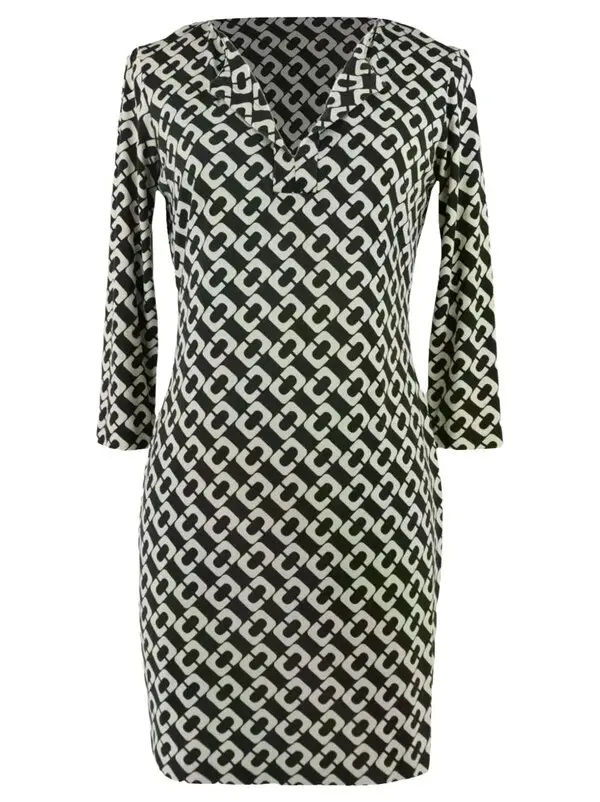Diane Von Furstenberg Geometric-print Mini Dress - Black