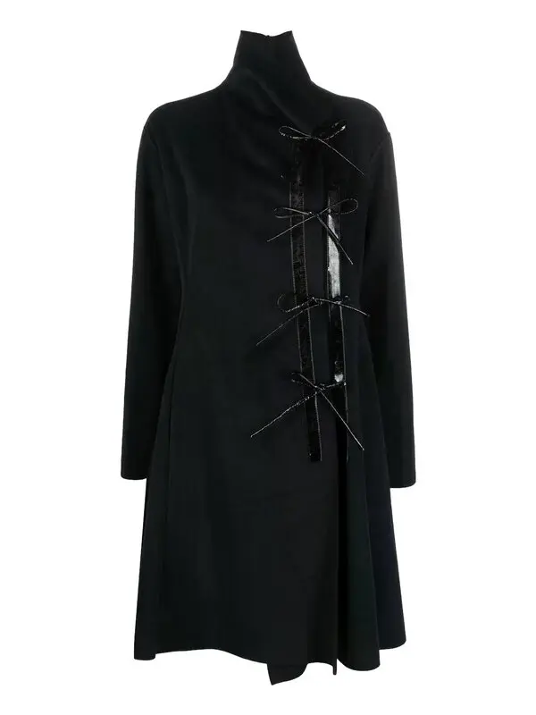 Giorgio Armani 2000s Funnel-neck Coat - Black