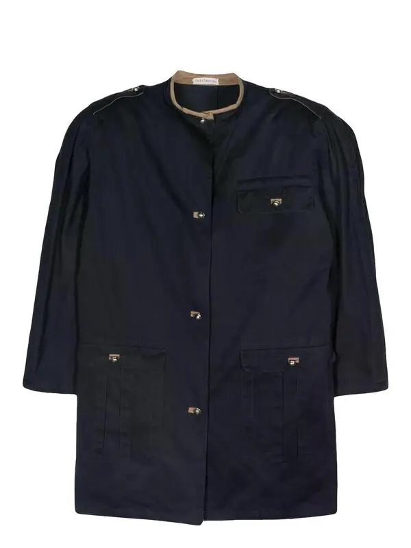 Versace 1980s Button-up Military Jacket - Blue