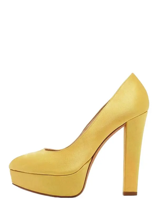 Alexander McQueen Leather Heeled Pumps - Yellow