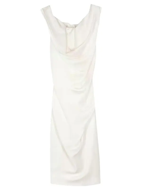 VIVIENNE WESTWOOD 2010s Crepe Draped Midi Dress - White