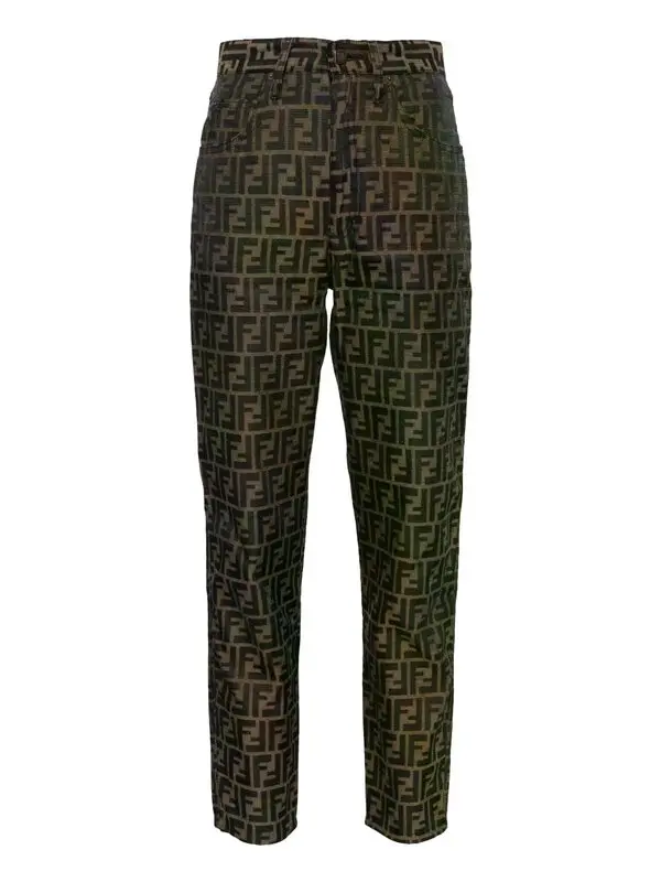 Fendi 1990-2000s Zucca Pants - Brown