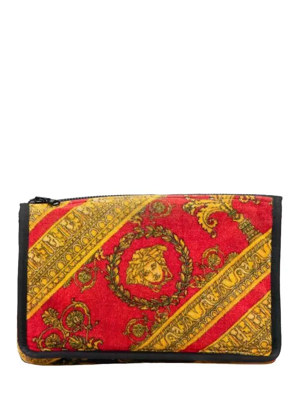 Versace Terry Medusa Baroque Print Clutch Bag - Red