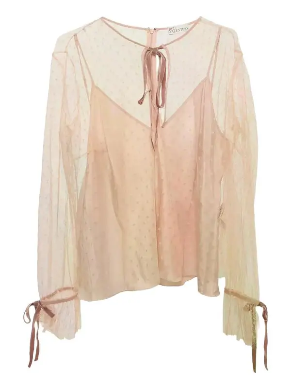 Red Valentino Tulle Tie-up Blouse - Pink