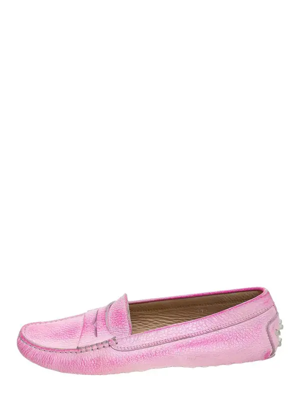 TOD'S Leather Penny-slot Loafers - Pink