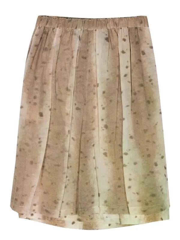 Comme Des Garçons 2000s Georgette Printed Midi Skirt - Neutrals