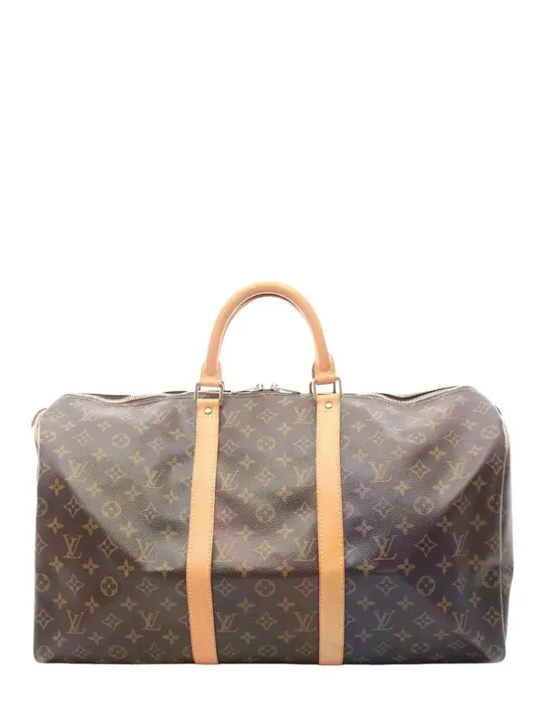 LOUIS VUITTON Monogram Keepall 50 Travel Bag - Brown
