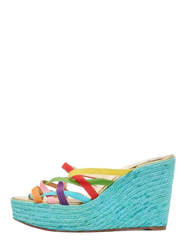 CHRISTIAN LOUBOUTIN 105mm Crepon Espadrilles - Blue