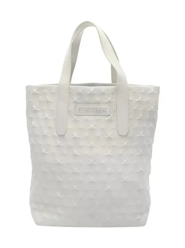 JIMMY CHOO 2000s Sofia Star-embossed Tote Bag - White