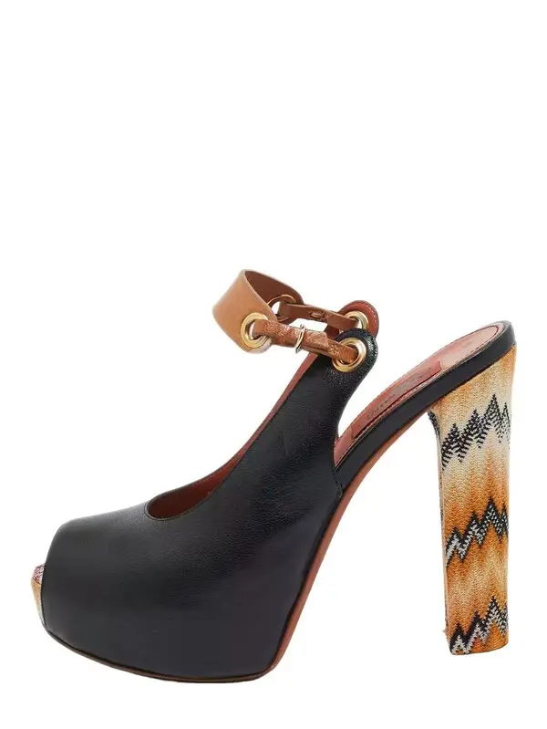 Missoni Leather Zig-zag Pumps - Black