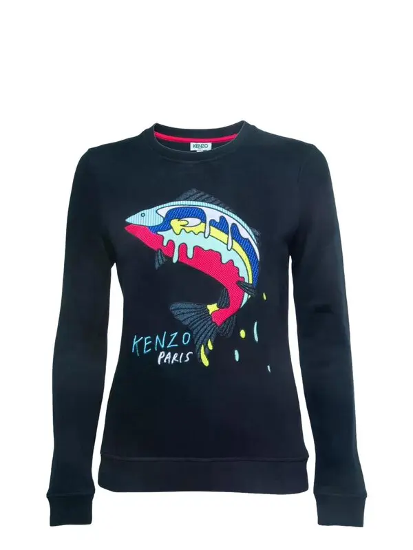Kenzo Fish-print Sweatshirt - Blue