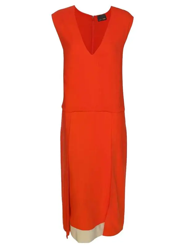 Fendi V-neck Midi Dress - Orange
