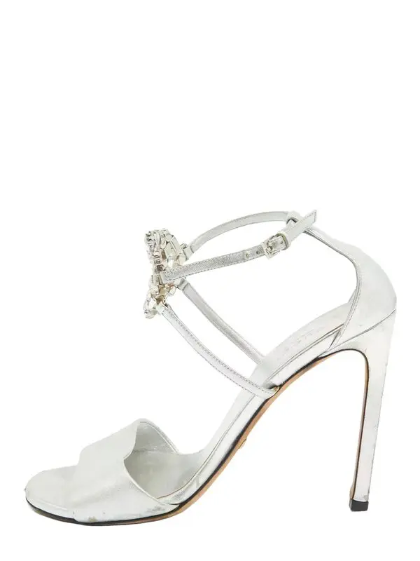 Gucci 110mm Crystal-embellished Sandals - Silver