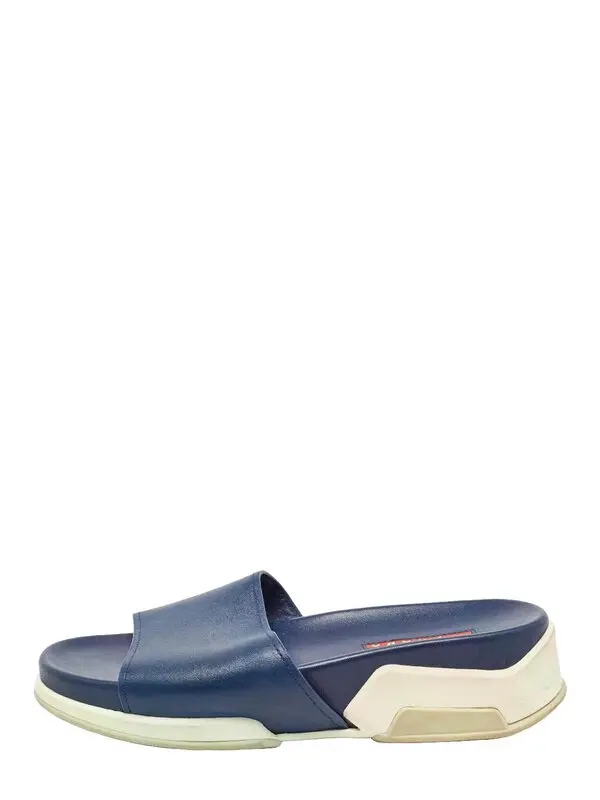Prada Leather Slides - Blue