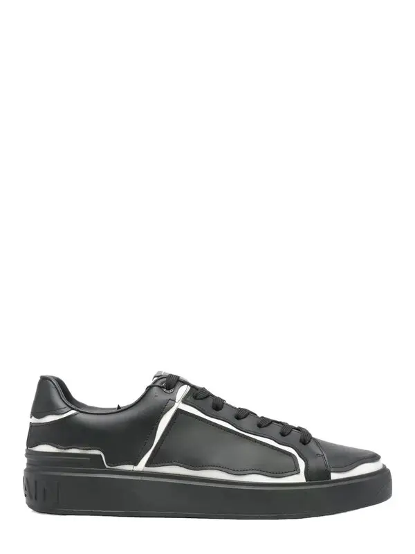 Balmain Monogram-embossed B-court Sneakers - Black