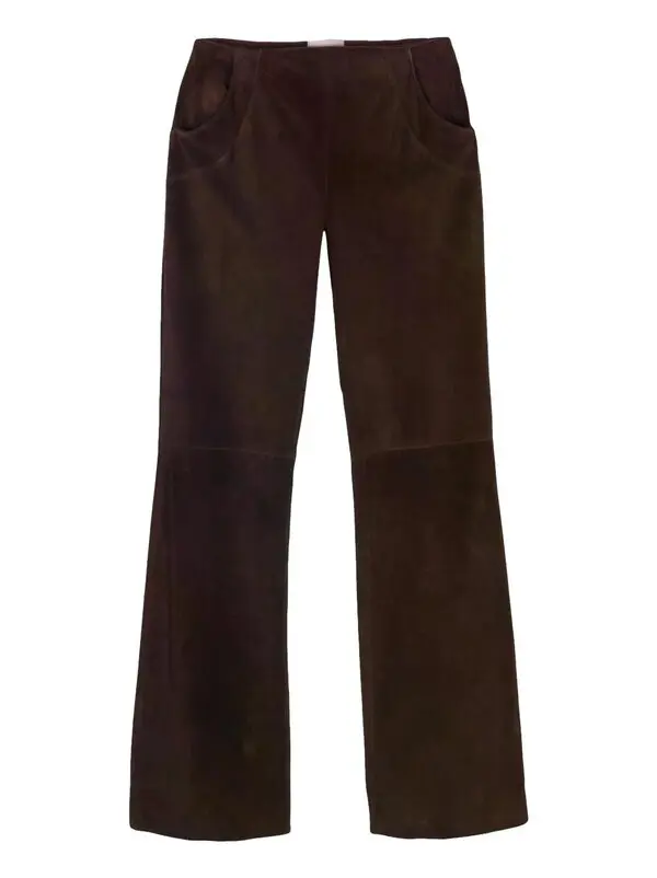 Valentino Garavani 2000s Suede Trousers - Brown