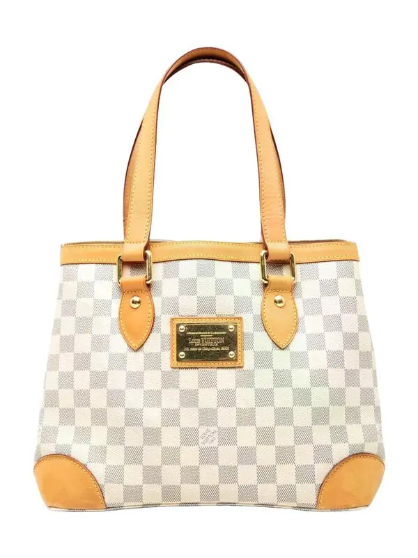 LOUIS VUITTON 2008 Damier Azur Hampstead Pm Tote Bag - White
