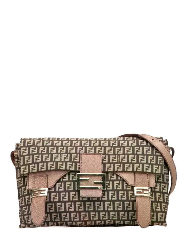 Fendi Zucchino Canvas Crossbody Bag - Brown
